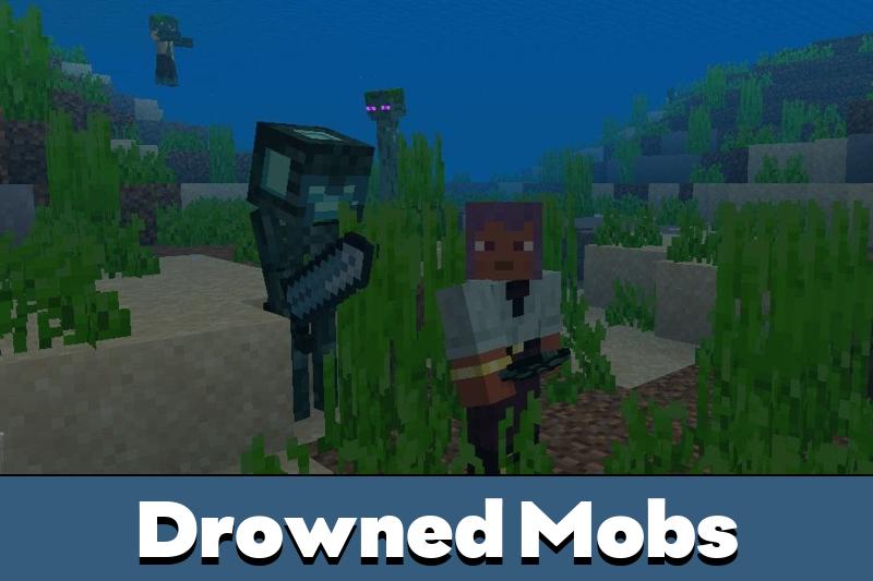 Download Drowned Mobs Mod for Minecraft Bedrock Edition