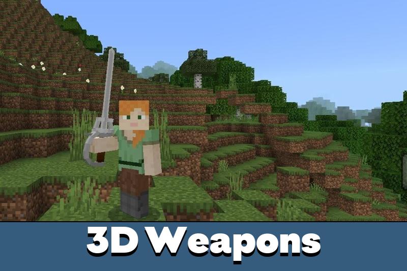 Download 3D Weapons Mod for Minecraft Bedrock Edition