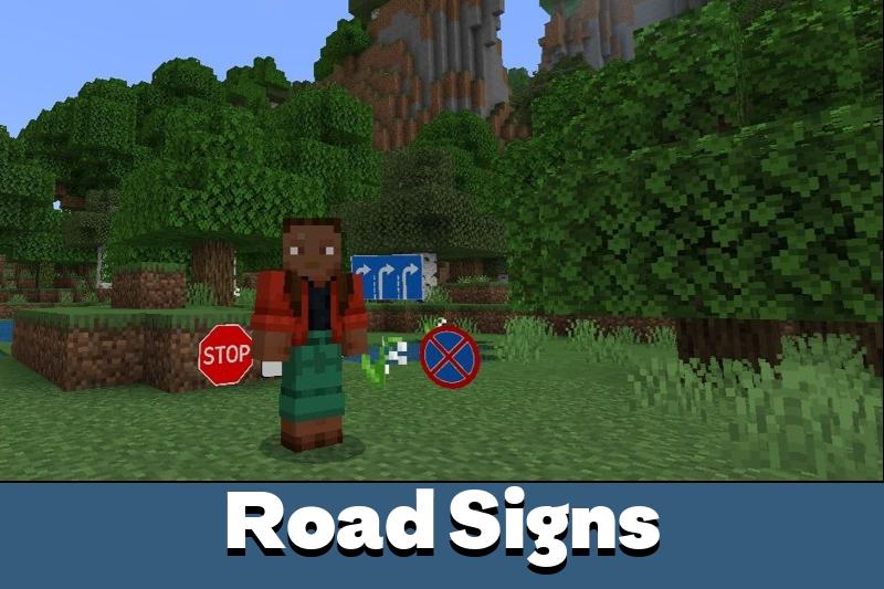 Download Road Signs Mod for Minecraft PE - Road Signs Mod for MCPE