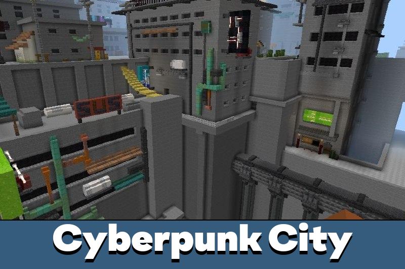 Download Cyberpunk City Map for Minecraft PE - Cyberpunk City Map for MCPE
