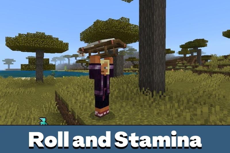 Download Roll and Stamina Mod for Minecraft PE: Parkour, Climbing, Paraglider & Mobility System