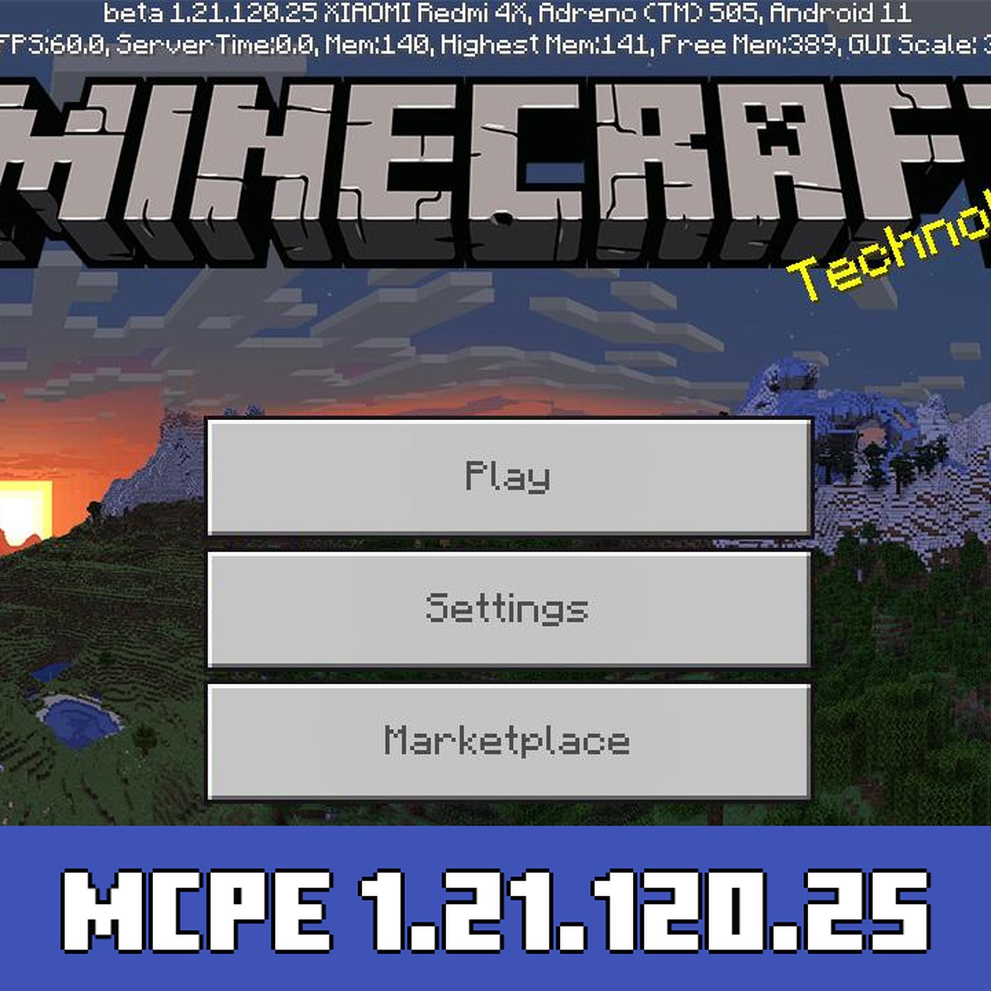 Download Minecraft PE 1.21.120.25 apk free (Beta version)