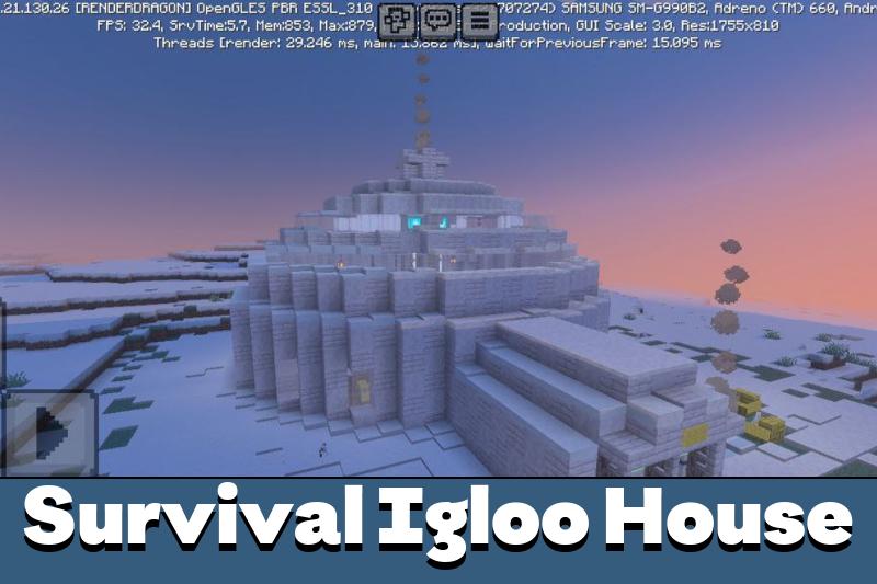 Download Survival Igloo House Map for Minecraft Bedrock Edition